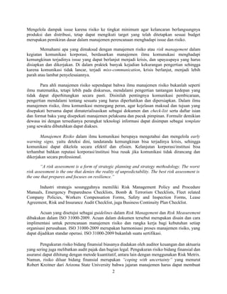 Risiko, Issue, Crisis & Problem Solving by Ludwig Suparmo | DOC