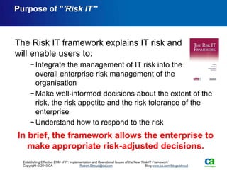 Establishing Effective ERM of IT: Implementation and Operational Issues ...
