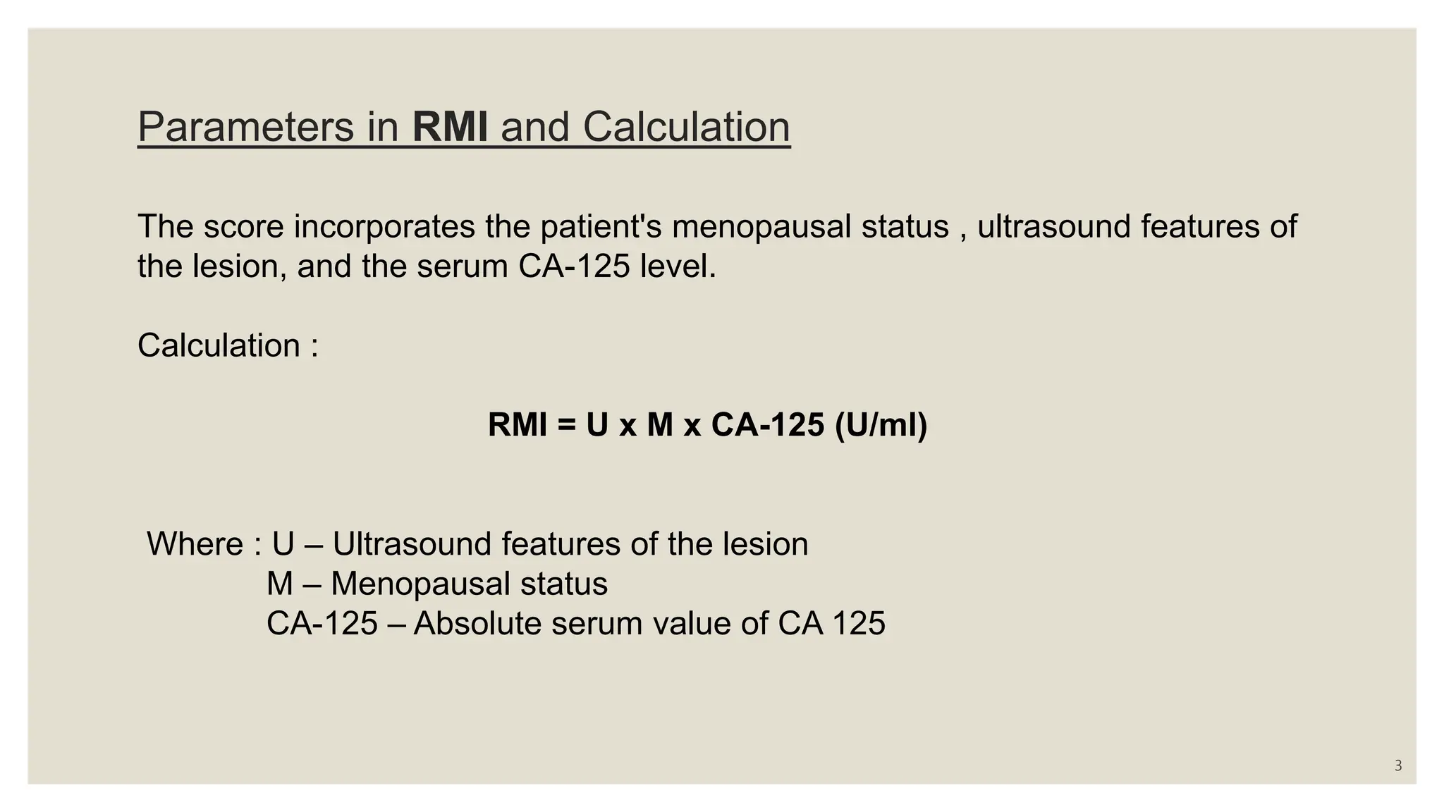Risk Malignancy Index Obstetrics Ppt Pptx
