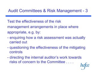 Risk management and the role of the audit committee | PPT | Business ...