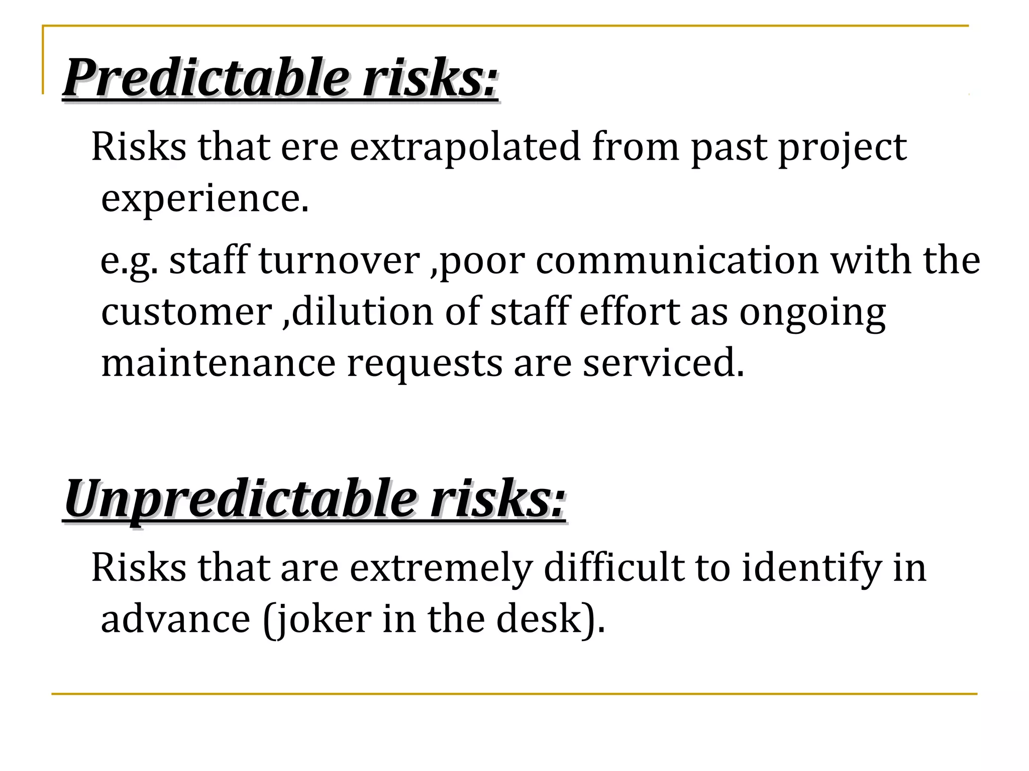 Risk management(software engineering) | PPT