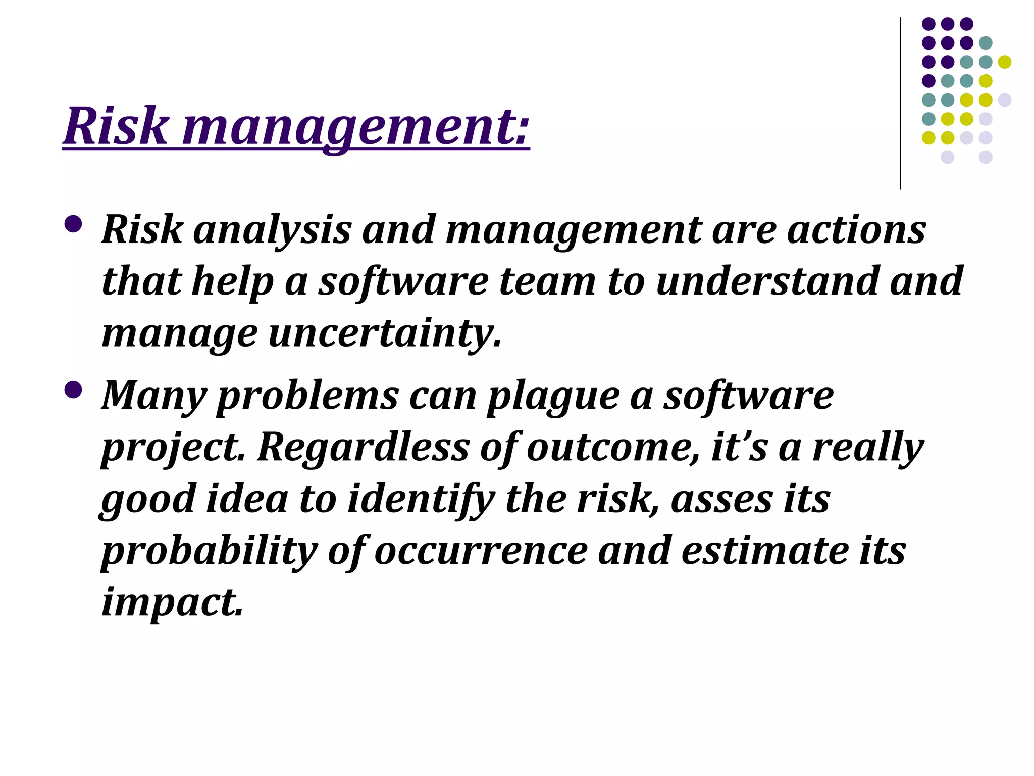 Risk management(software engineering) | PPT