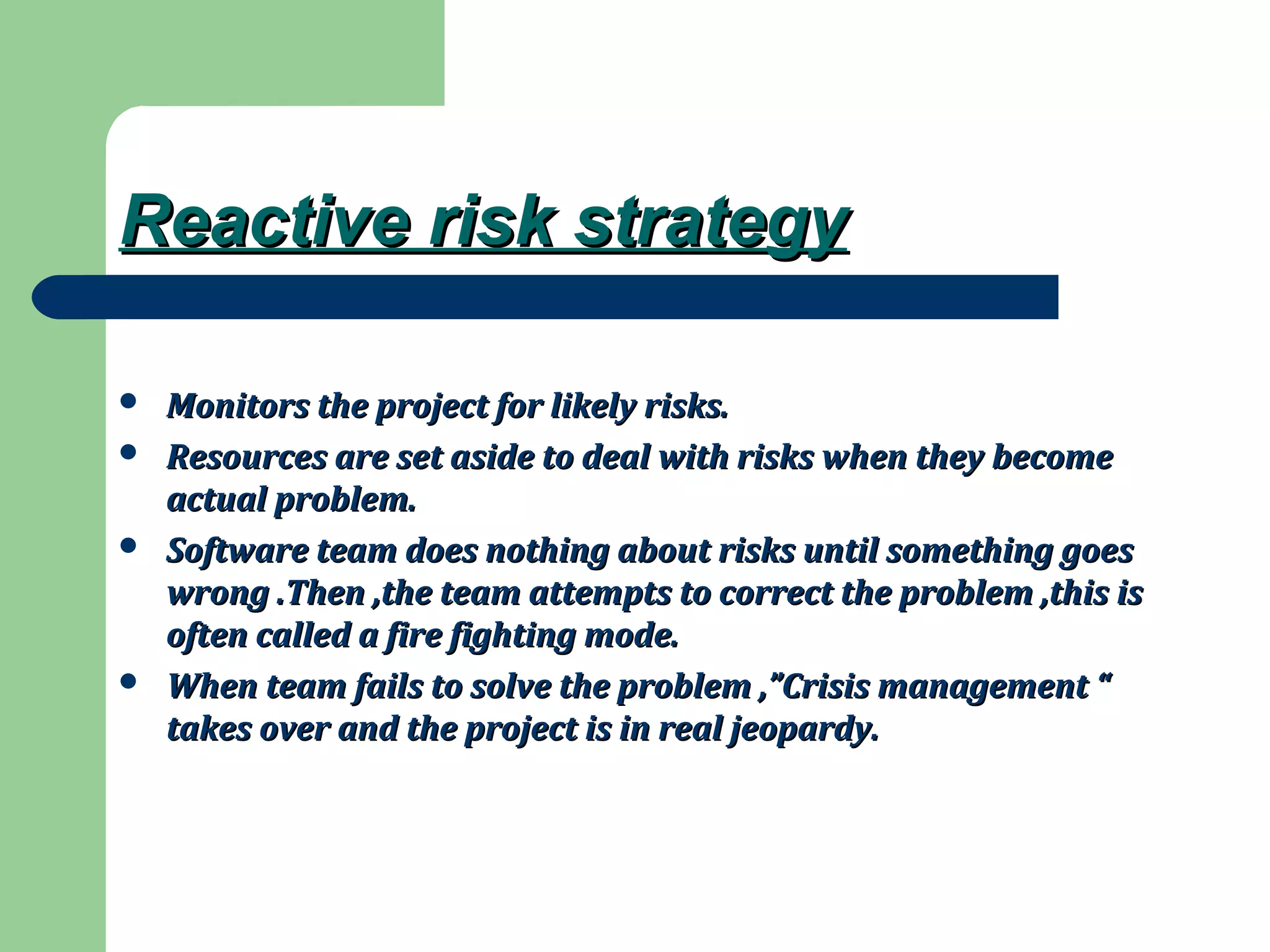 Risk management(software engineering) | PPT