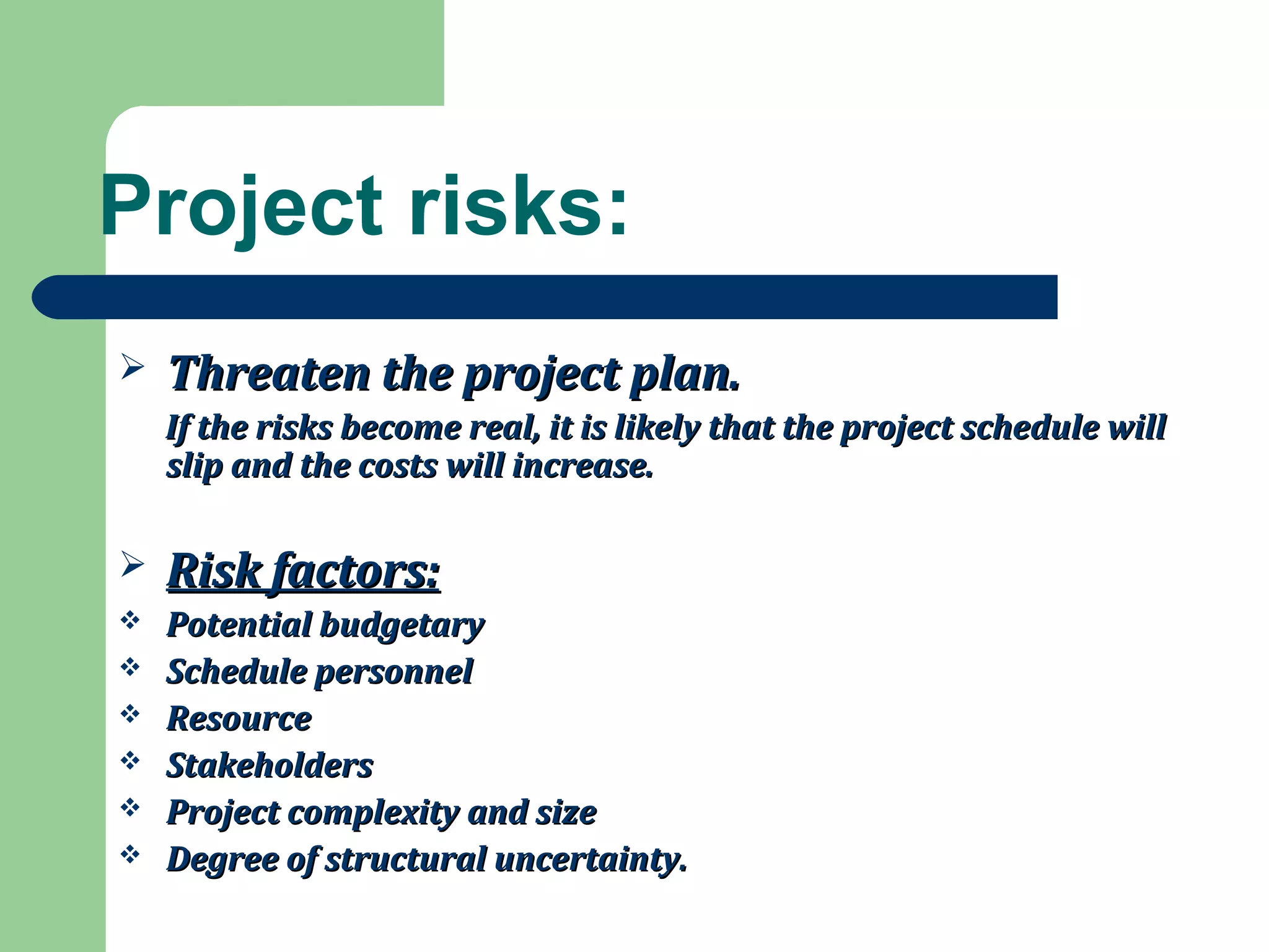 Risk management(software engineering) | PPT