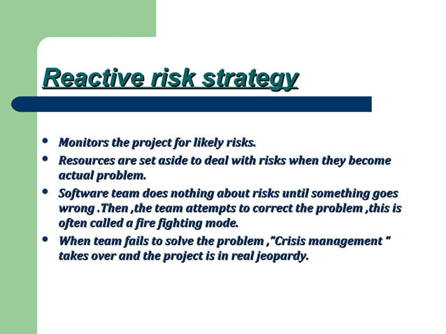 Risk management(software engineering) | PPT | Business | Business and ...