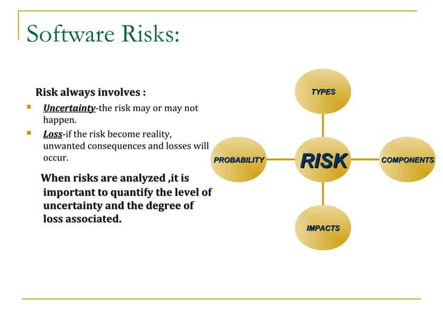 Risk management(software engineering) | PPT | Business | Business and Finance
