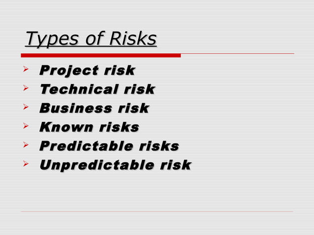 Risk management(software engineering) | PPT | Business | Business and ...