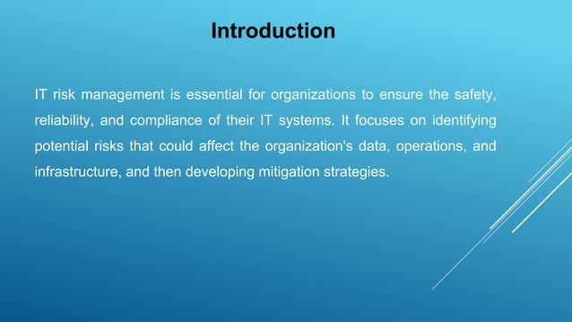 Risk management for ICT Technology Dept. | PPT