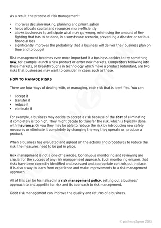 Risk Management for business, A guide for businesses on Risk Management ...