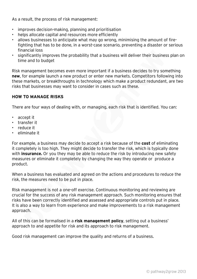 Risk Management for business, A guide for businesses on Risk Management ...