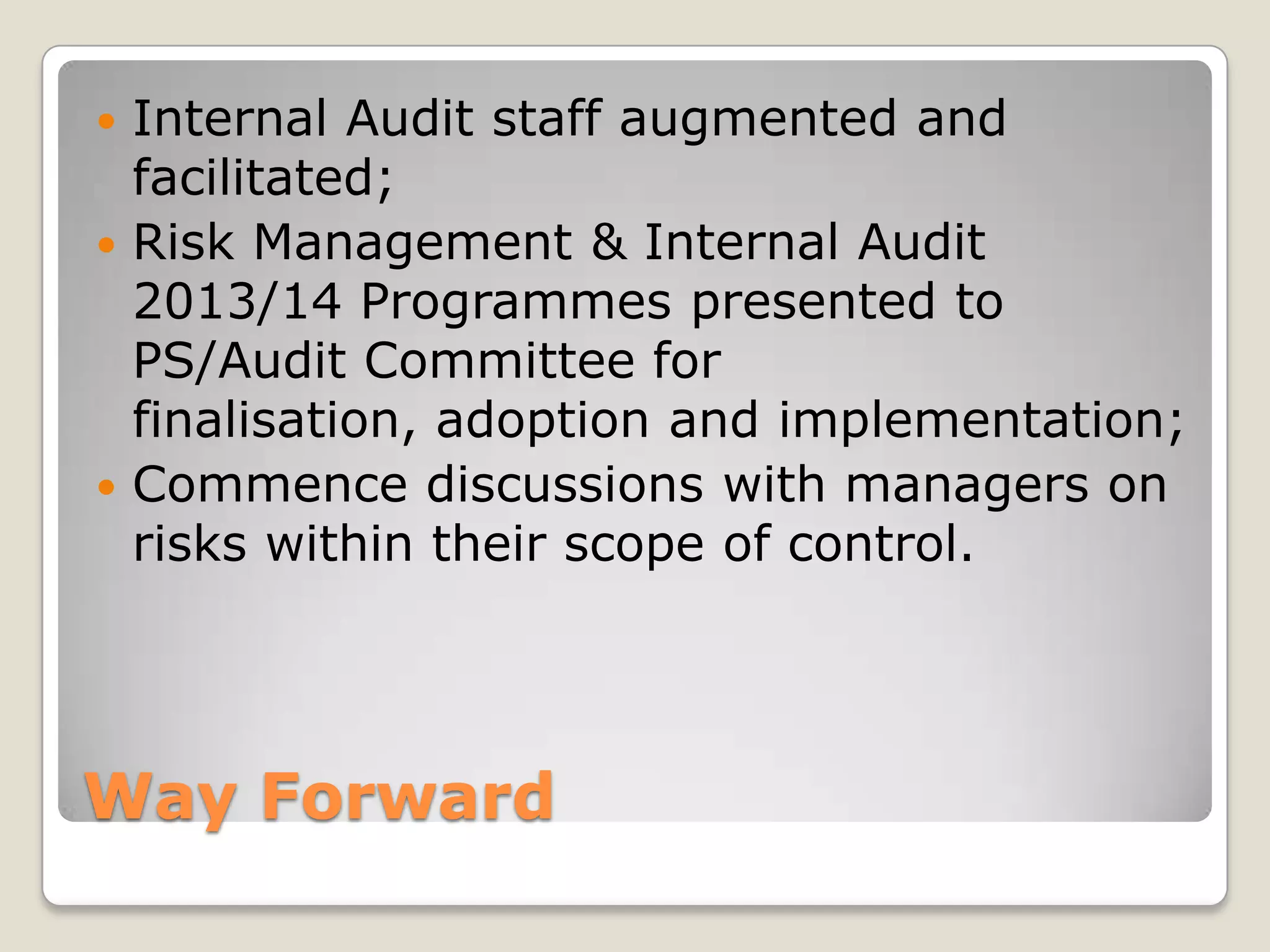 Risk management.pptx mwe internal audit unit | PPTX