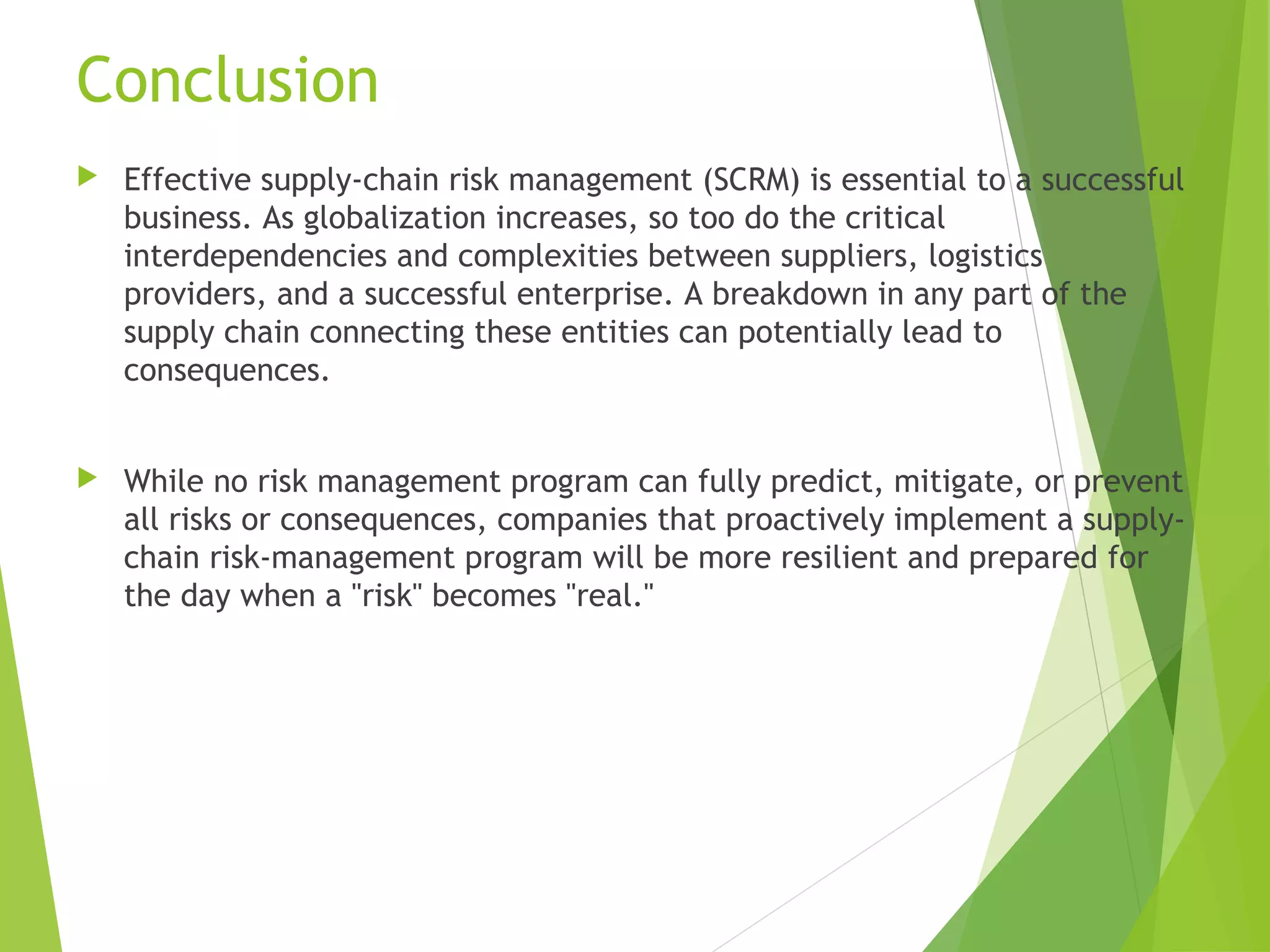 Risk management of supply chain | PDF