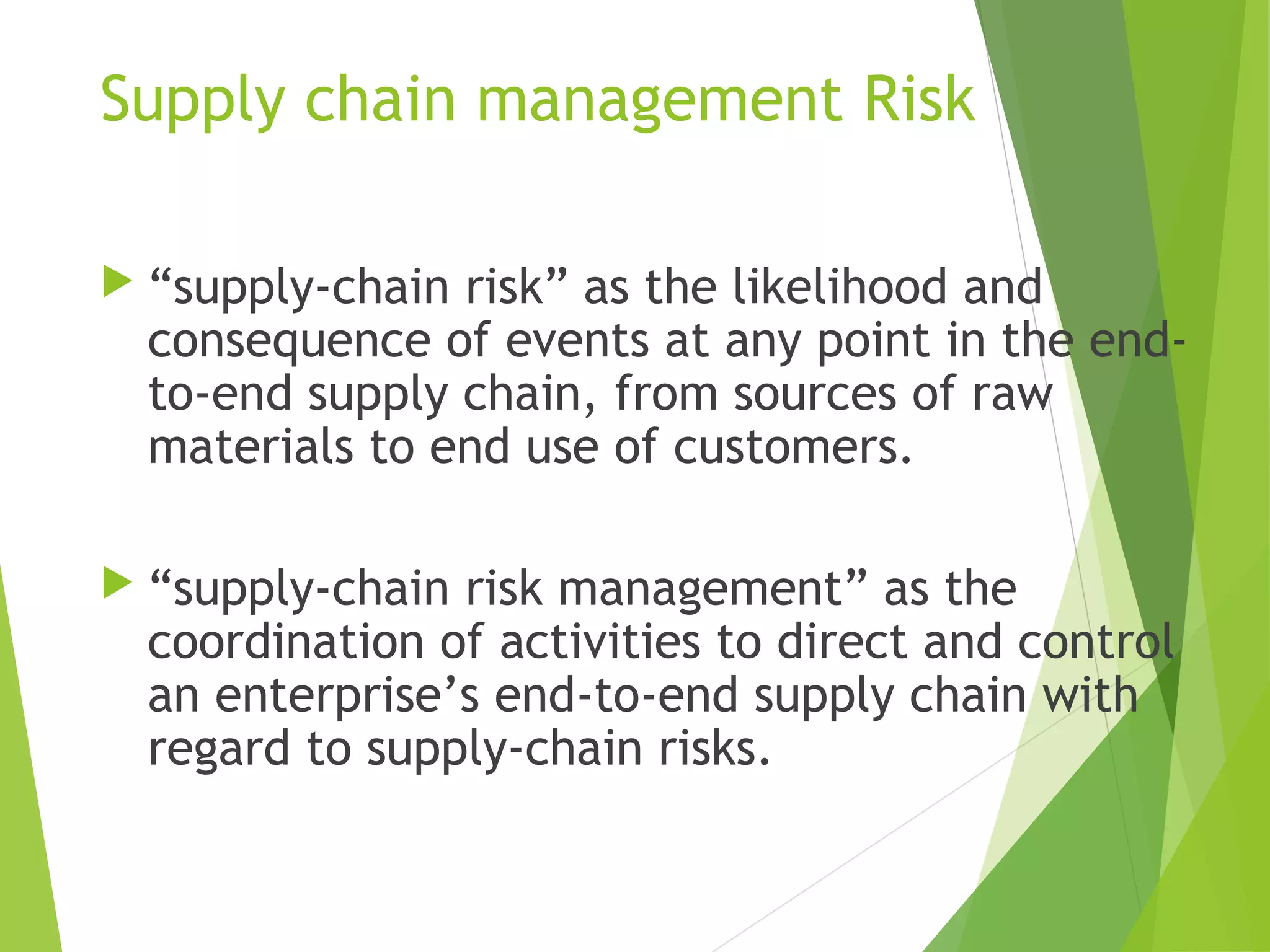 Risk Management in Supply chain management | PPT