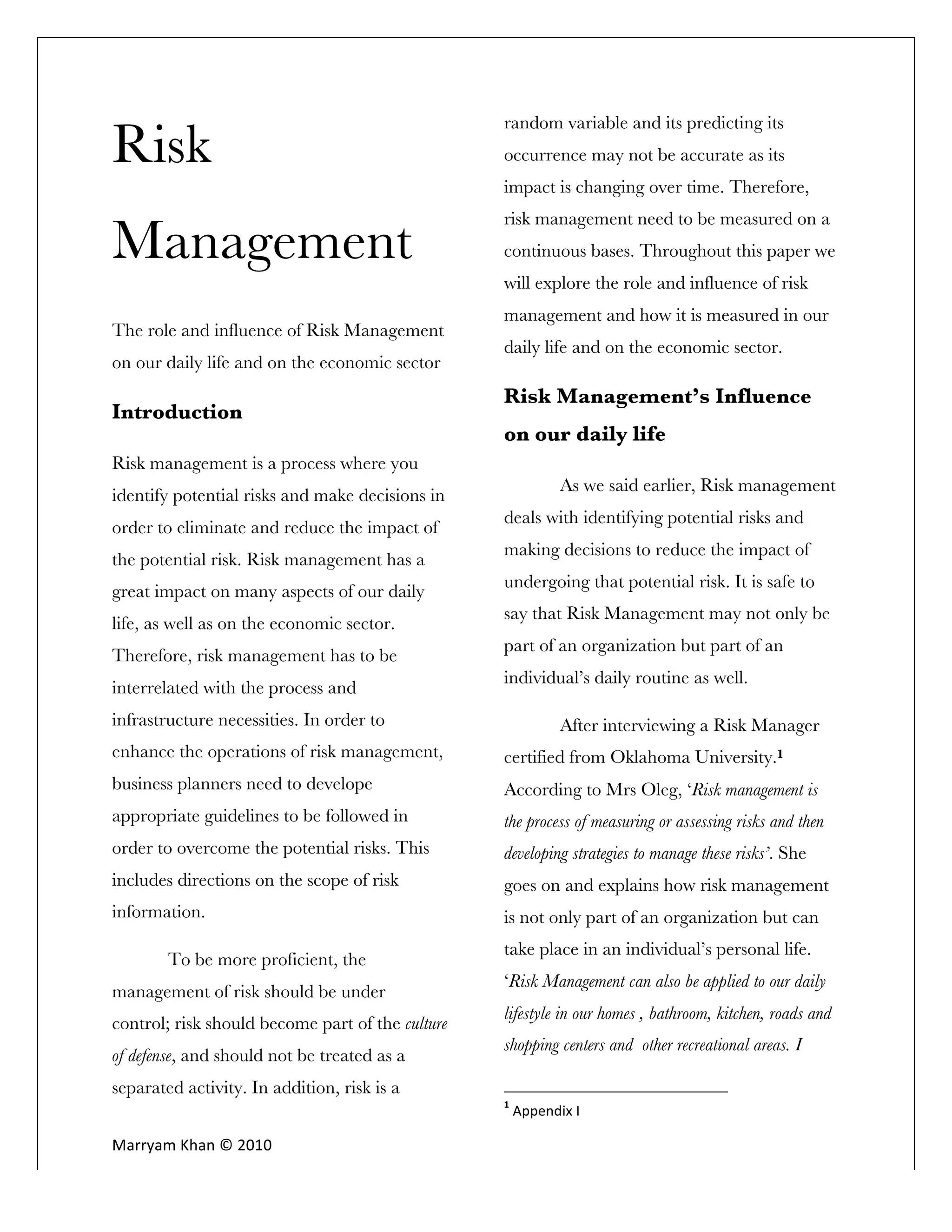 Risk Management | PDF