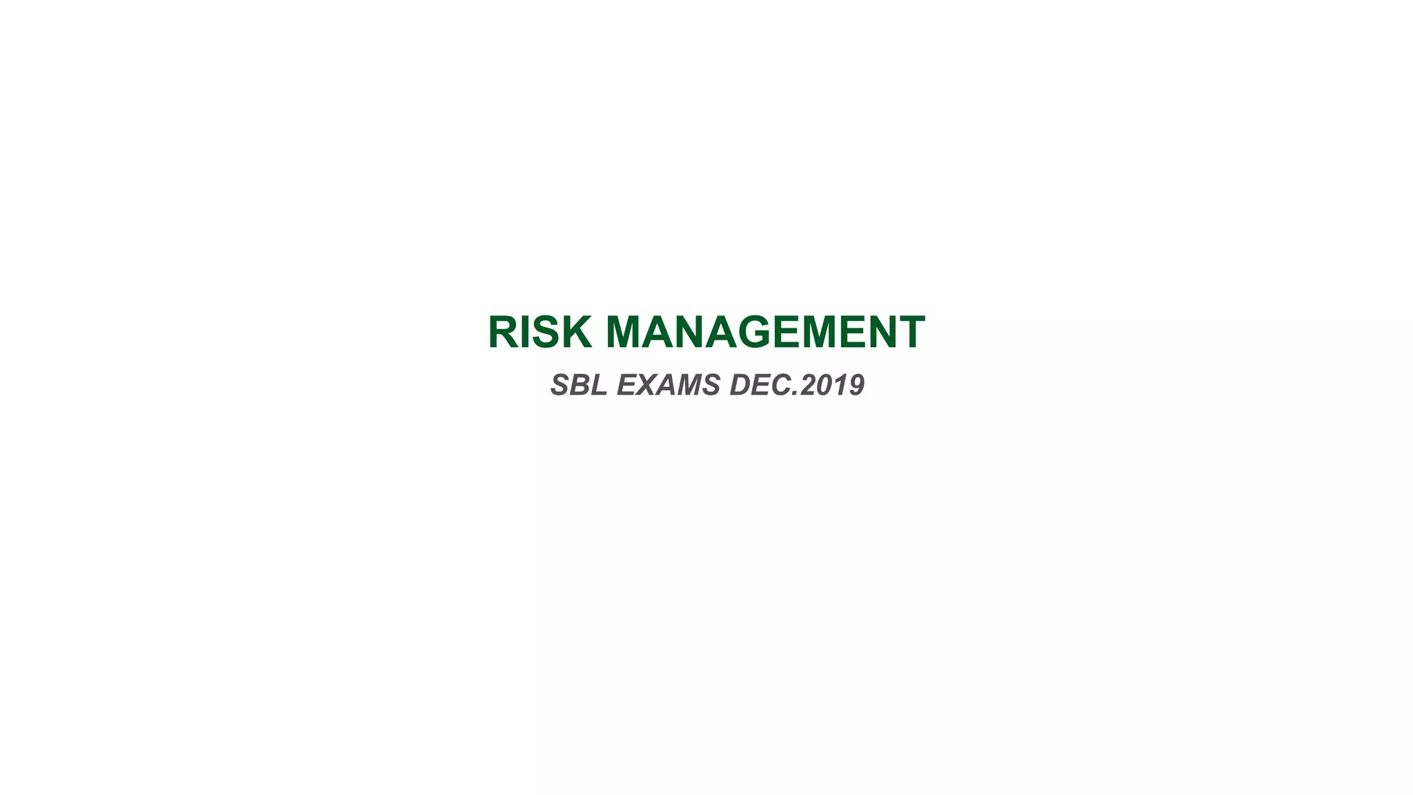 Process of risk management - Tara Model [SBL Exams - Dec.2019.2b] | PPTX