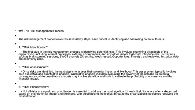 Basics of Risk Management in business for students | PPT