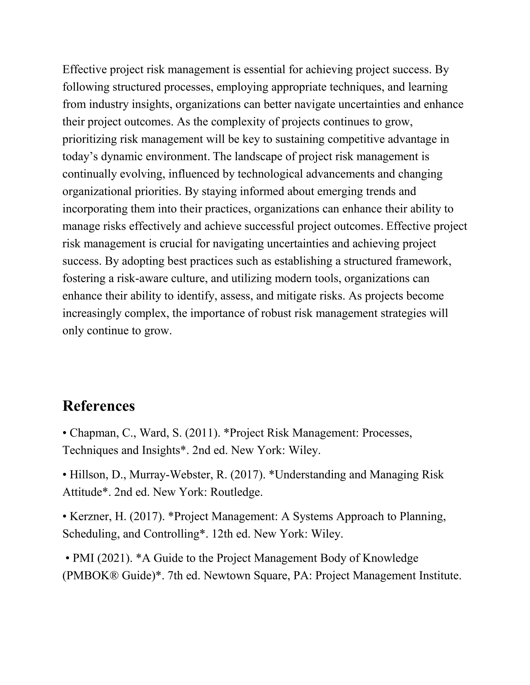 risk management;Project Risk Management: Processes, Techniques, and Insights | PDF | Technology ...