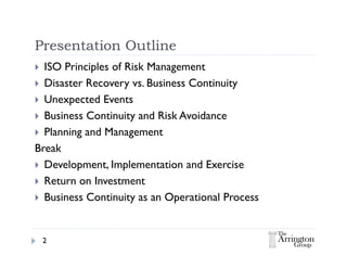Risk Management - Business Continuity Planning and Management | PPT