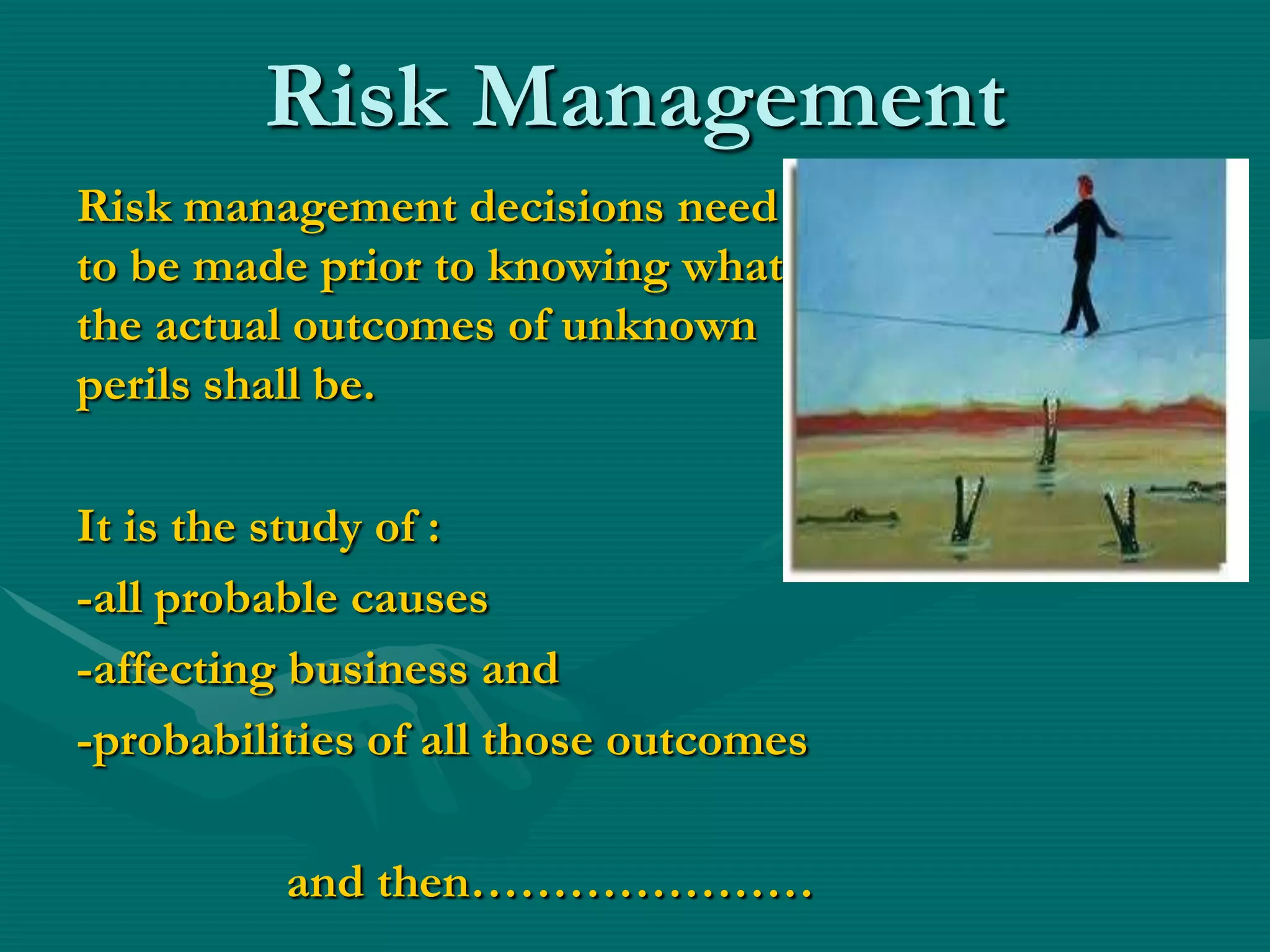 Risk Management in Insurance Sector | PPT