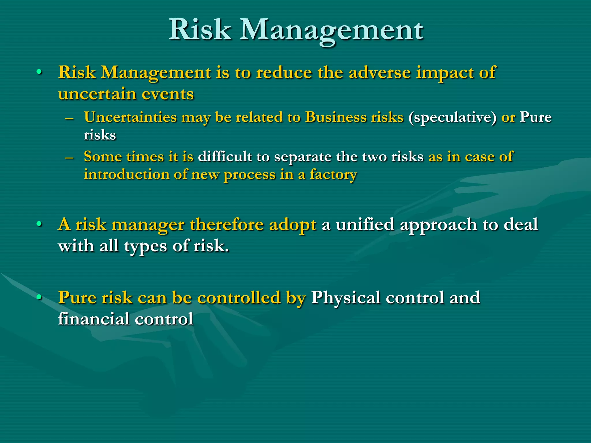 Risk Management in Insurance Sector | PPT