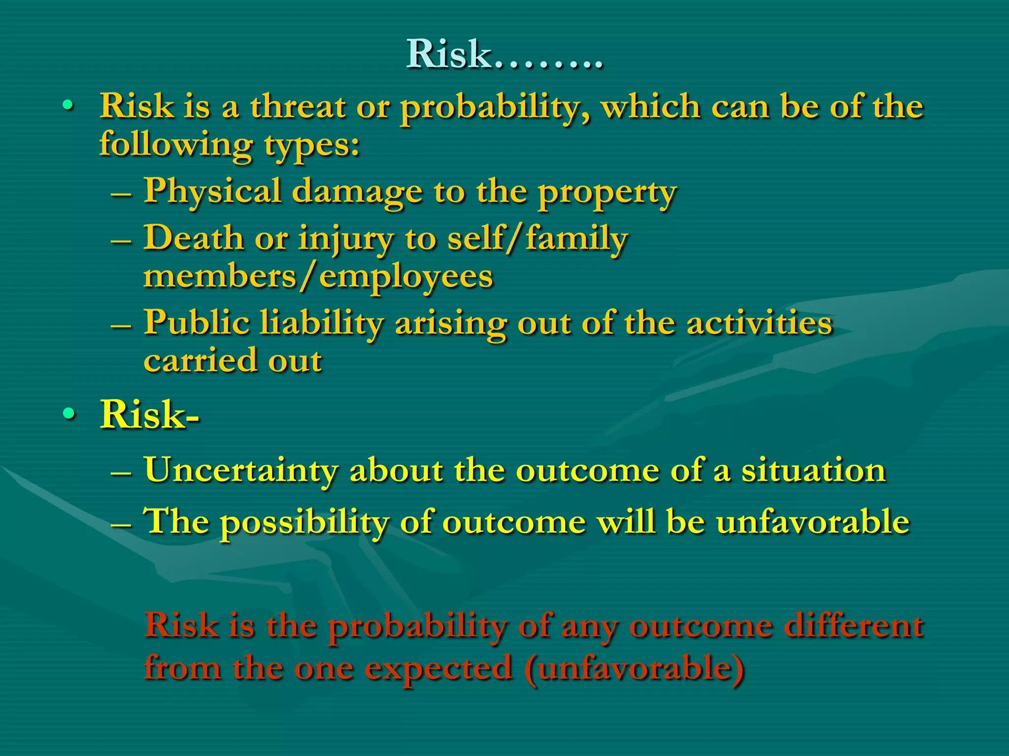 Risk Management in Insurance Sector | PPT