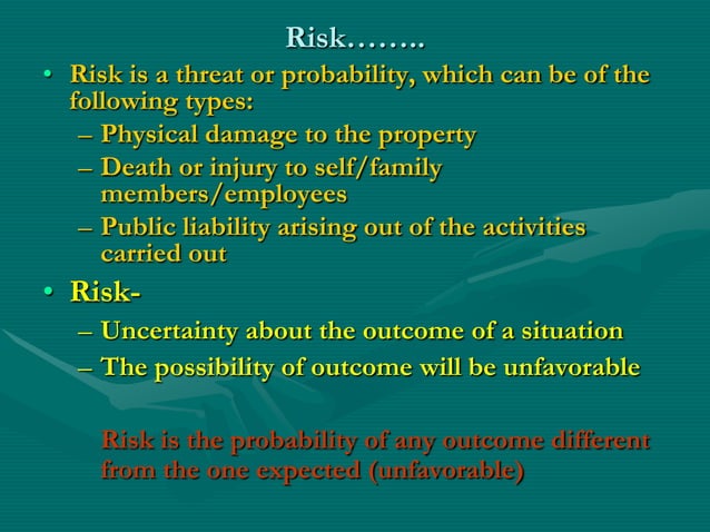 Risk Management in Insurance Sector | PPT