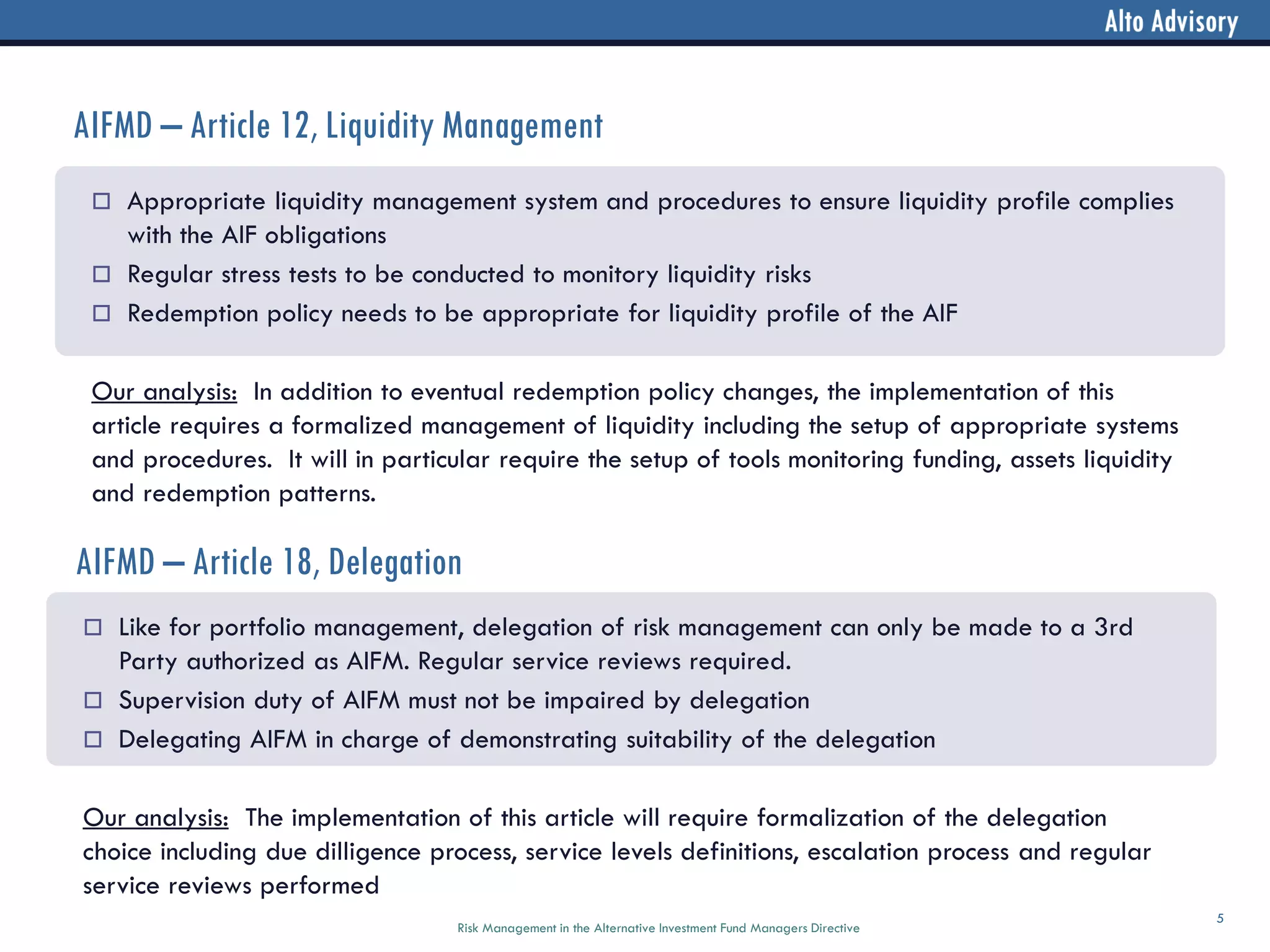 Risk Management in the AIFM Directive | PPT