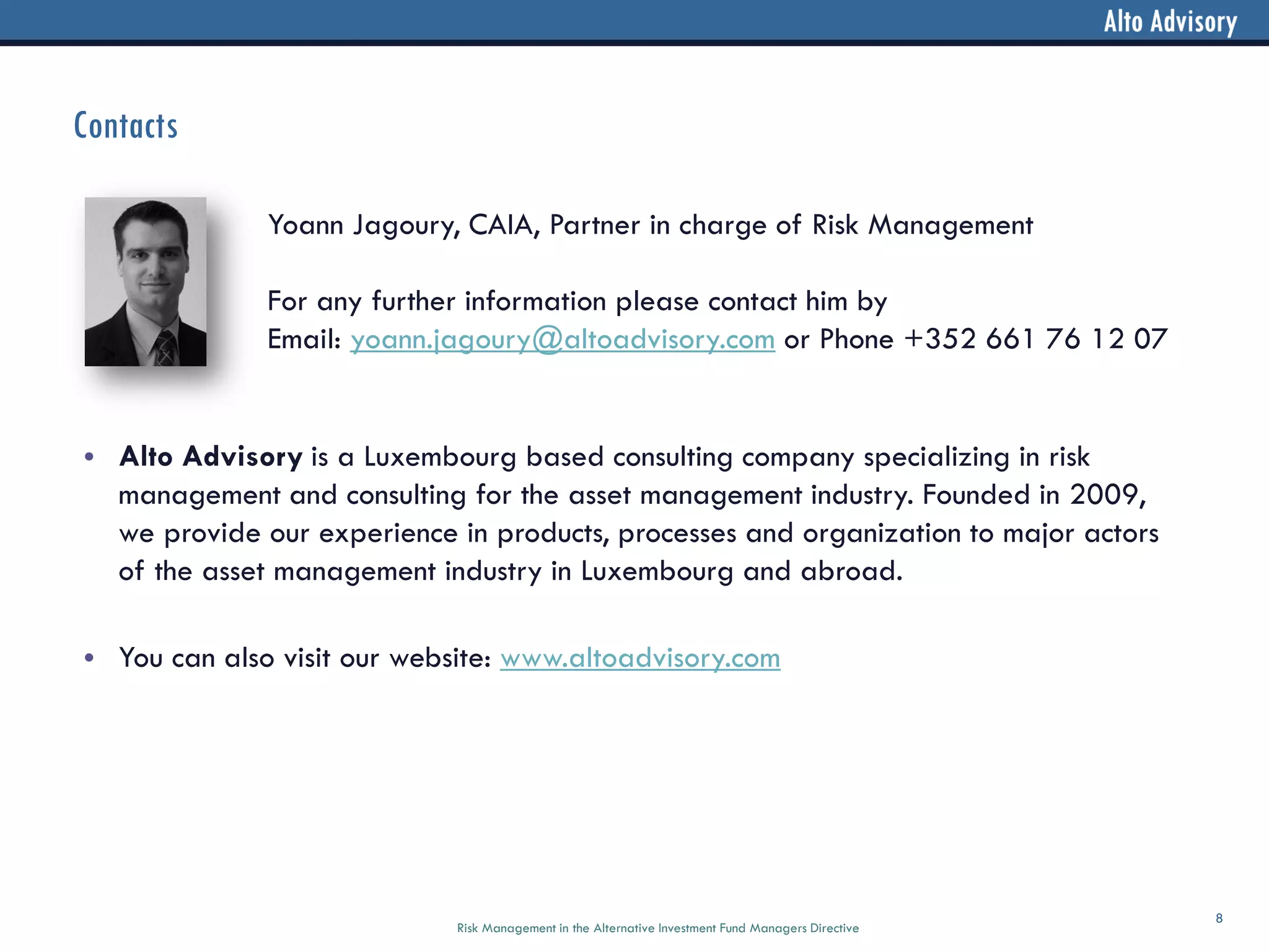 Risk Management in the AIFM Directive | PPT