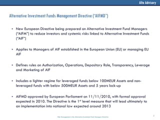 Risk Management in the AIFM Directive | PDF | Stocks and Bonds ...