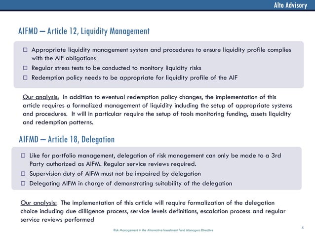 Risk Management in the AIFM Directive | PPT
