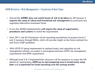 Risk Management in the AIFM Directive | PDF | Stocks and Bonds ...