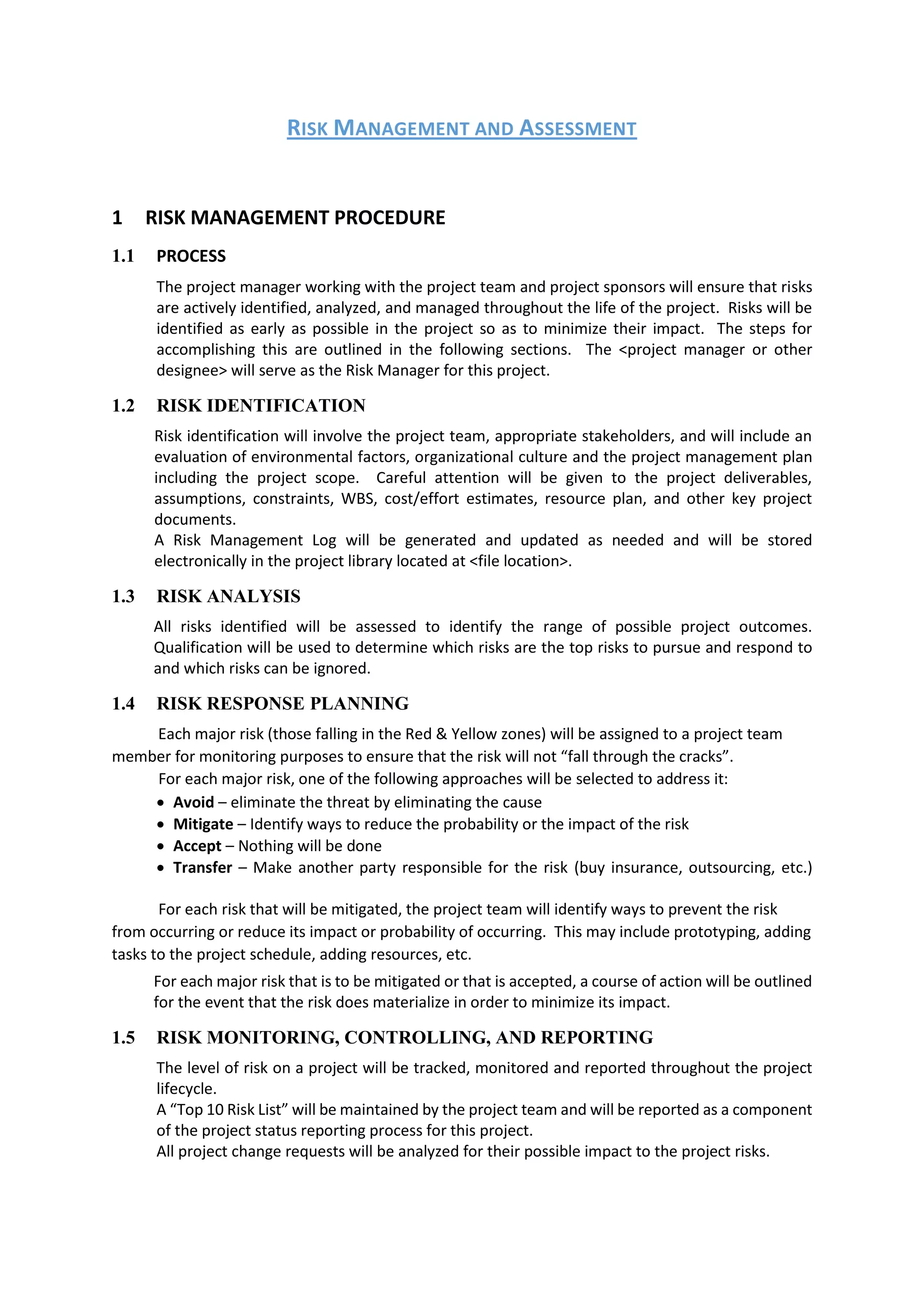 Risk management and assessment | PDF