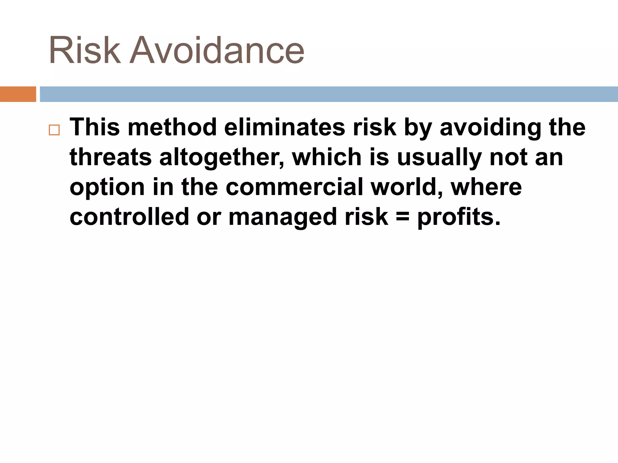 Risk management and risk avoidance | PPTX
