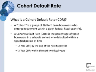 Risk Management and Student Loan Default acct 10 11 12 | PPTX