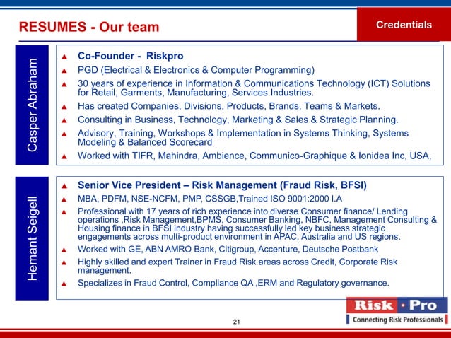 Risk management benchmarking 2013 | PPT