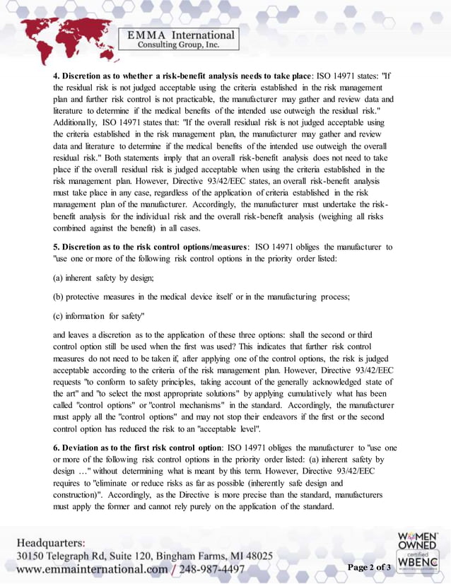 Application of Risk Management to Medical Devices in the EU | PDF