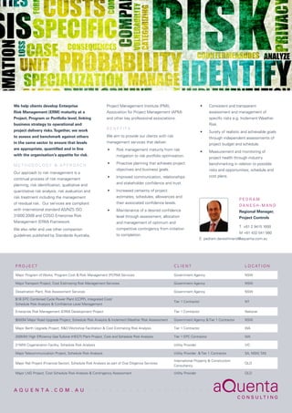 Aquenta Risk management Capability Statement (short) 2013 | PDF | Civil ...