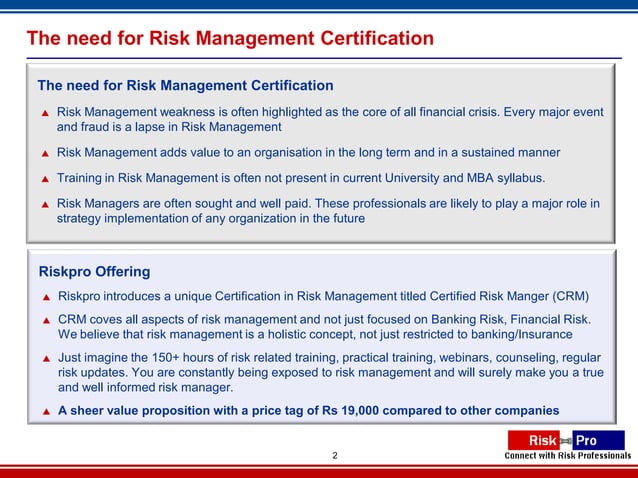 Risk Management Certification | PDF