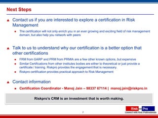 Risk Management Certification | PDF
