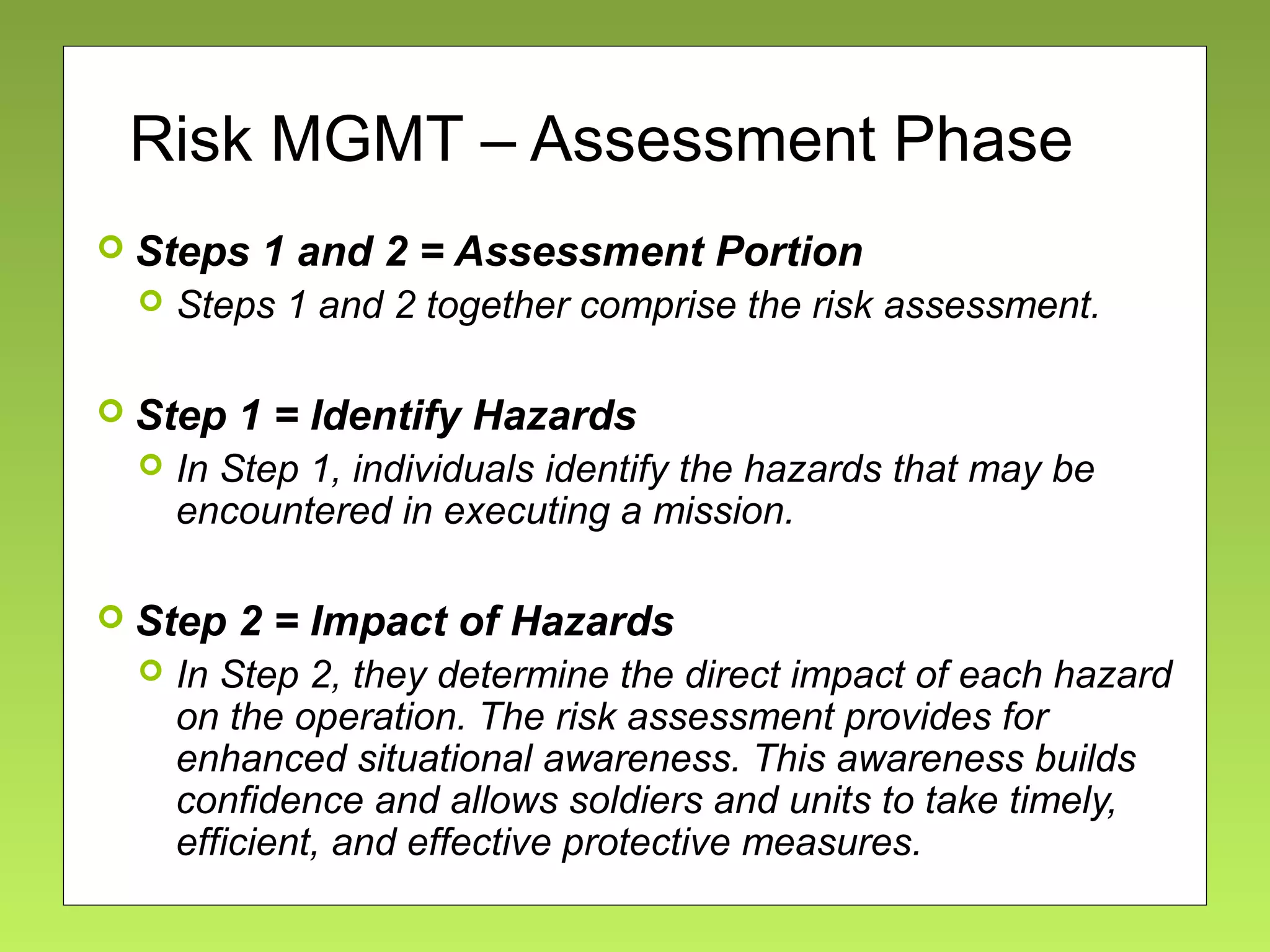 Military + Civilian Best Practices: Risk Management ver 1.1 | PPT