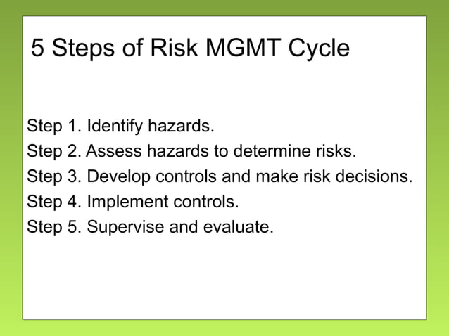 Military + Civilian Best Practices: Risk Management ver 1.1 | PPT