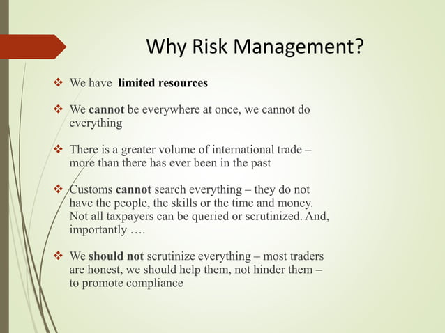 Customs Risk Management PPT.Presentation | PPTX