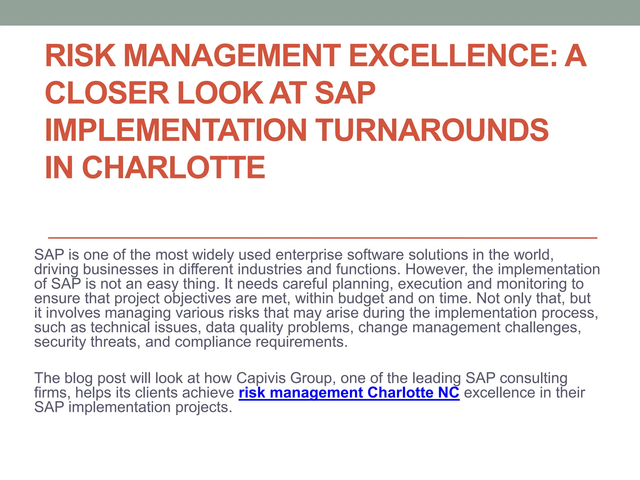 Risk Management Excellence: A Closer Look at SAP Implementation ...