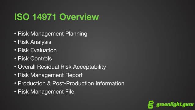 Risk Management for Medical Devices - ISO 14971 Overview | PDF