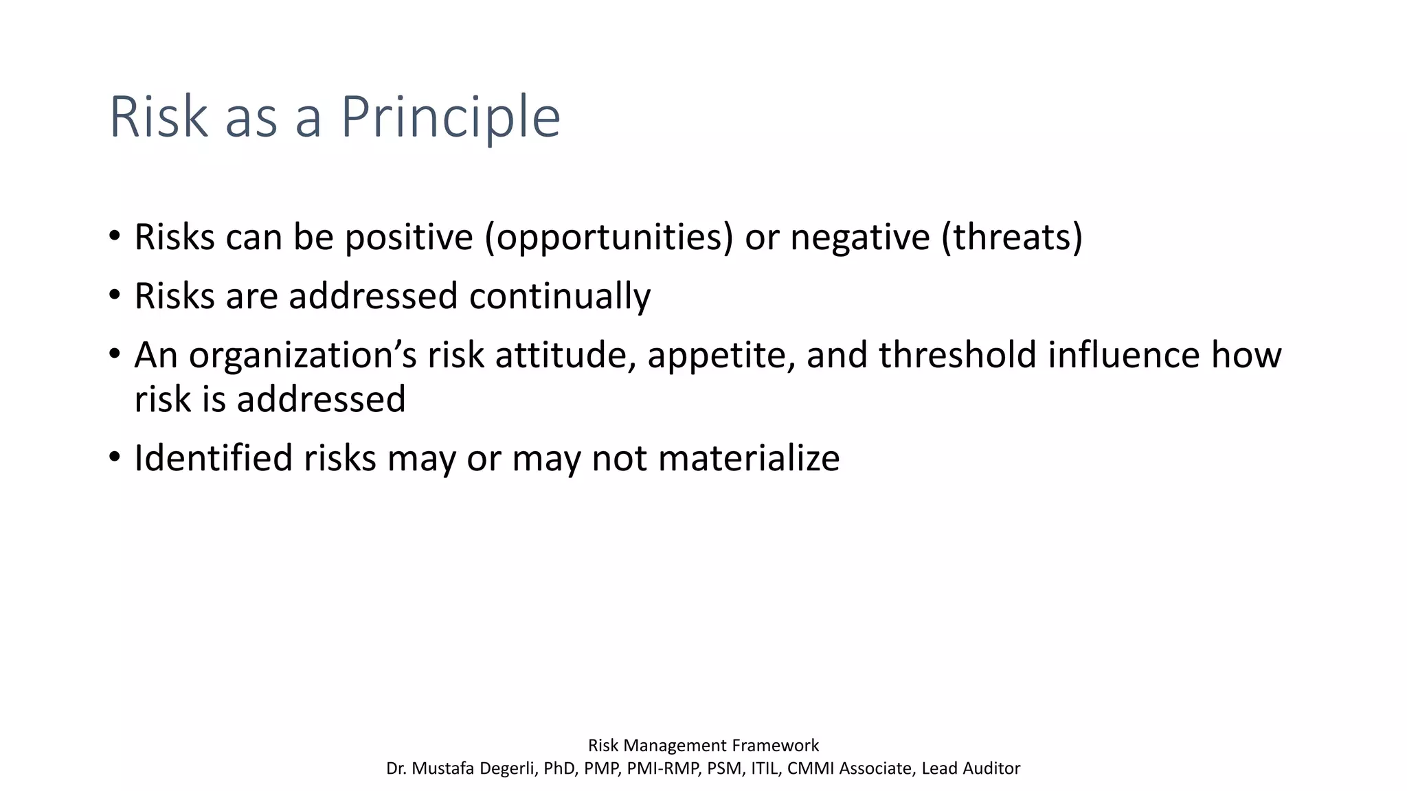 Risk Management Framework - Dr. Mustafa Degerli | PDF