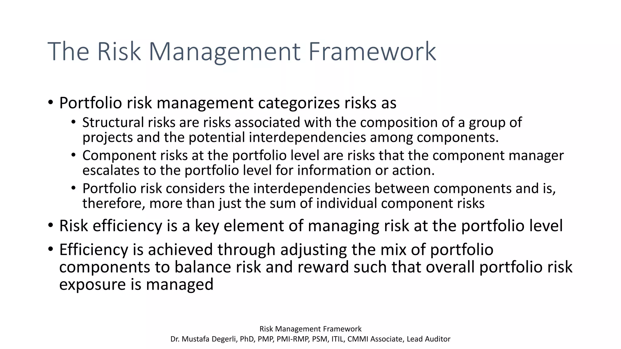 Risk Management Framework - Dr. Mustafa Degerli | PDF
