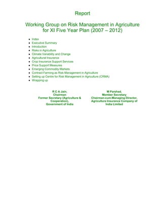 Risk management in agriculture | PDF