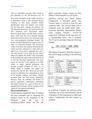 Risk management in ammonia urea plants | PDF