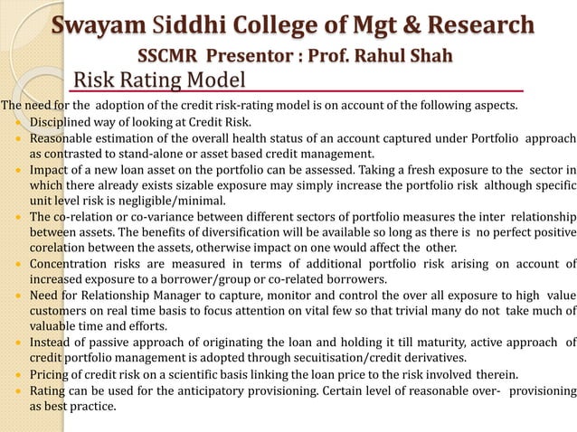 Risk management in banks | PPTX