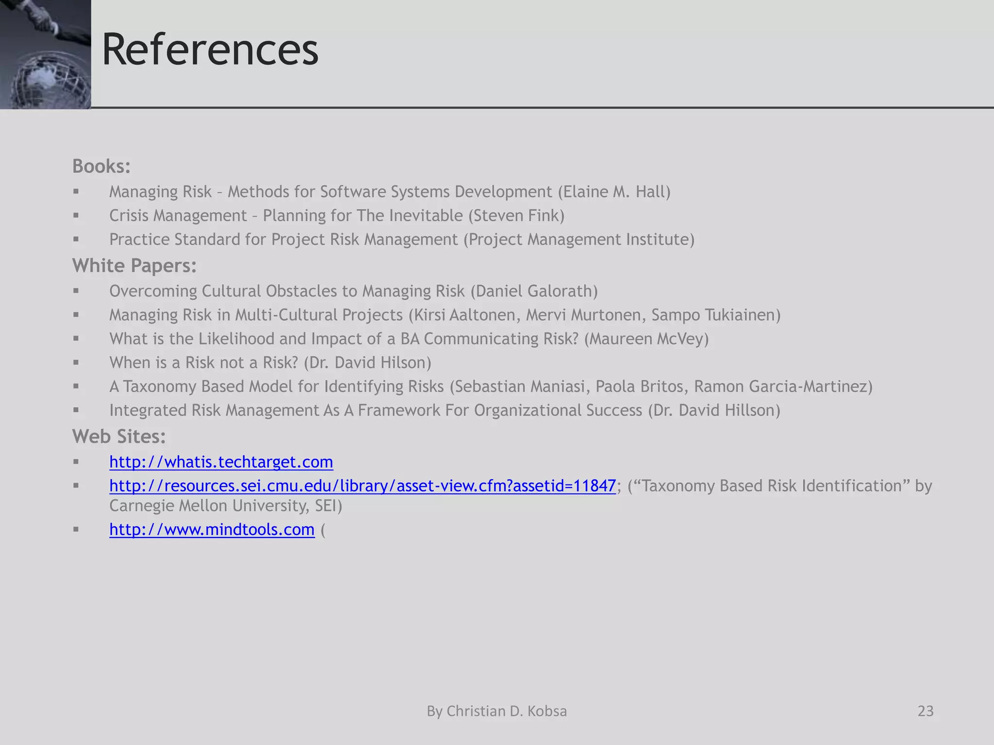 Risk management in business analysis the great differentiator | PPTX